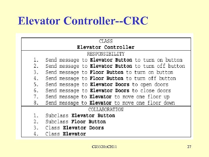 OBJECT-ORIENTED ANALYSIS Chapter 11 CS 3320 CH