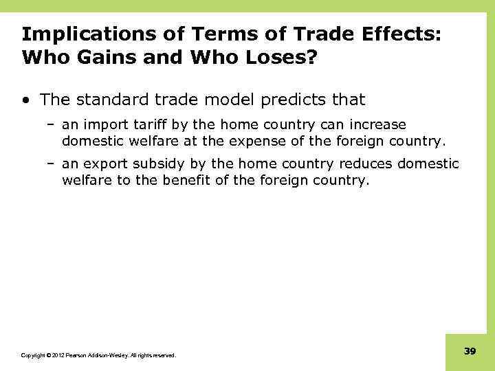 Chapter 6 The Standard Trade Model Copyright