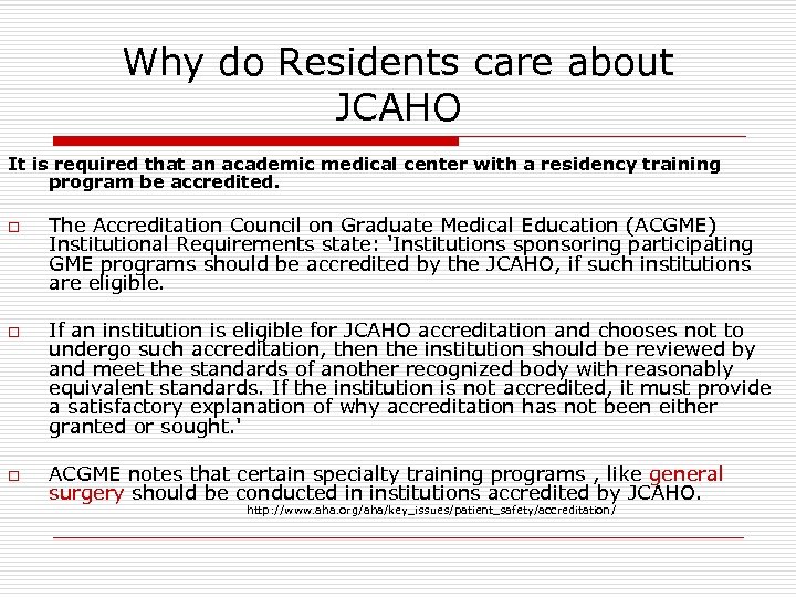 JCAHO Update John D Crossley RN Ph D