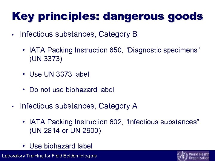 Sample collection and shipping Transport biosafety and disinfection