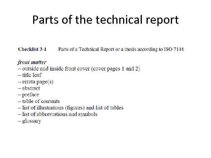 Writing and Creating the Technical Report Overview