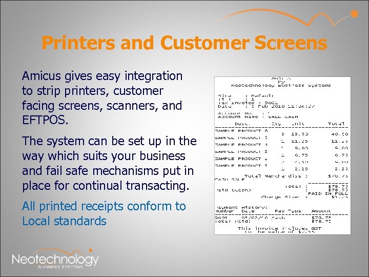 Amicus Point of Sale and Business Management System