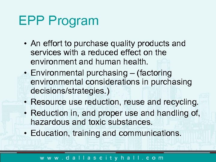 Doing Business with the City of Dallas Overview