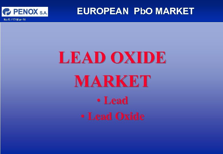 No 1 17 -Mar-18 PENOX — GROUP