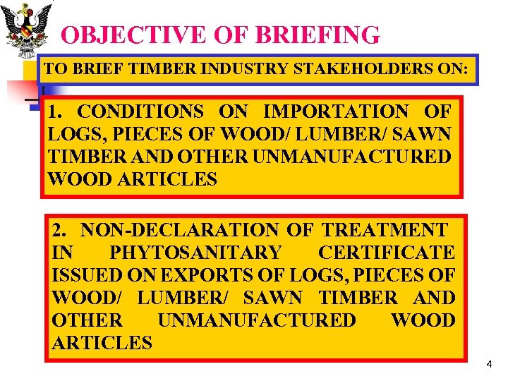 BRIEFING GUIDELINES ON PROCEDURES FOR APPLICATION OF IMPORT