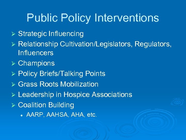 FHPC PUBLIC POLICY CONVENING Overview