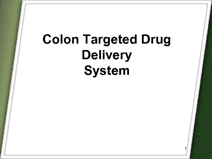 Colon Targeted Drug Delivery System 1 Anatomy