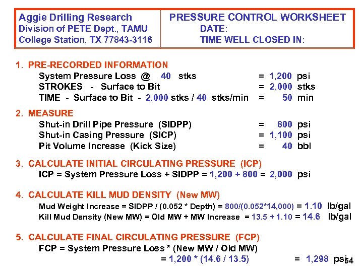 PETE 411 Well Drilling Lesson 24 Kicks and