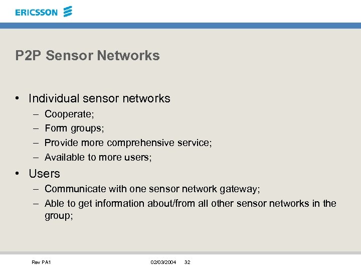 Communication Between Peer Wireless Sensor Networks over 2