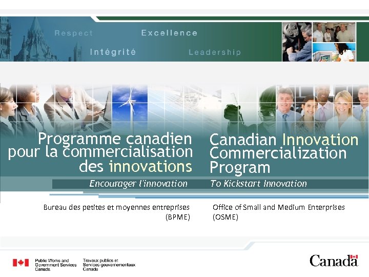 Programme canadien pour la commercialisation des innovations Encourager