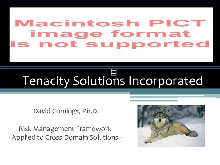 Tenacity Solutions Incorporated David Comings Ph D