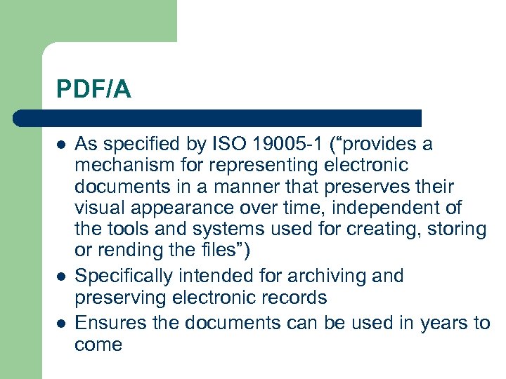 Electronic Records Long-Term Preservation — Presentation by David