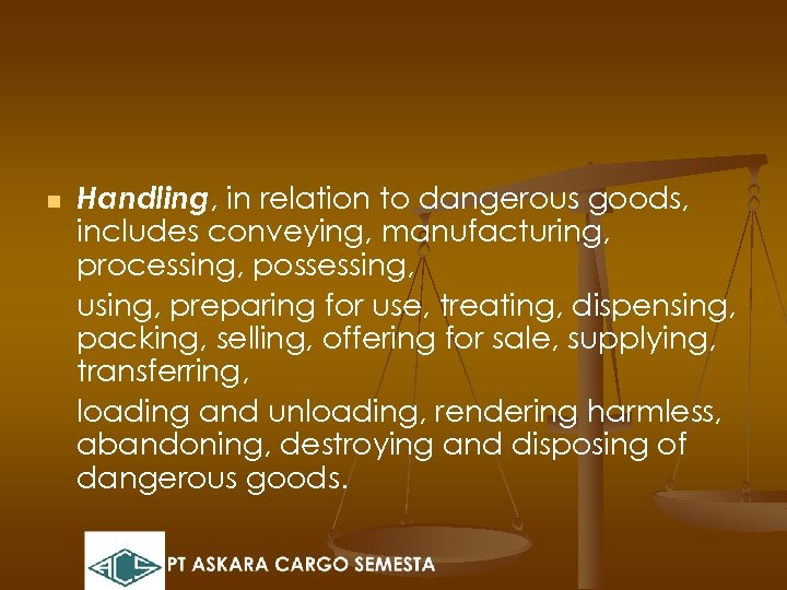 Storage Handling of Dangerous Goods Risk Management