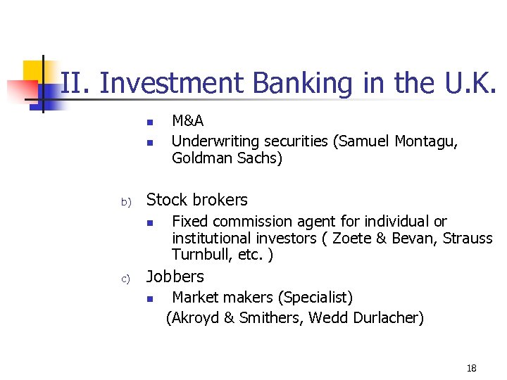 Chapter 2 Investment Banking Industry 1 I
