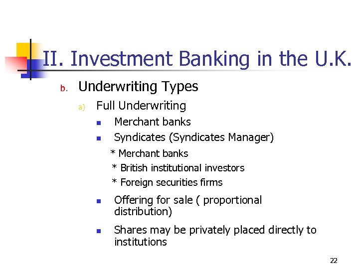 Chapter 2 Investment Banking Industry 1 I