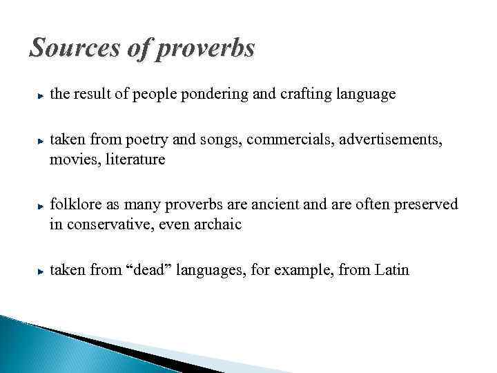 Interpretation of English Proverbs The