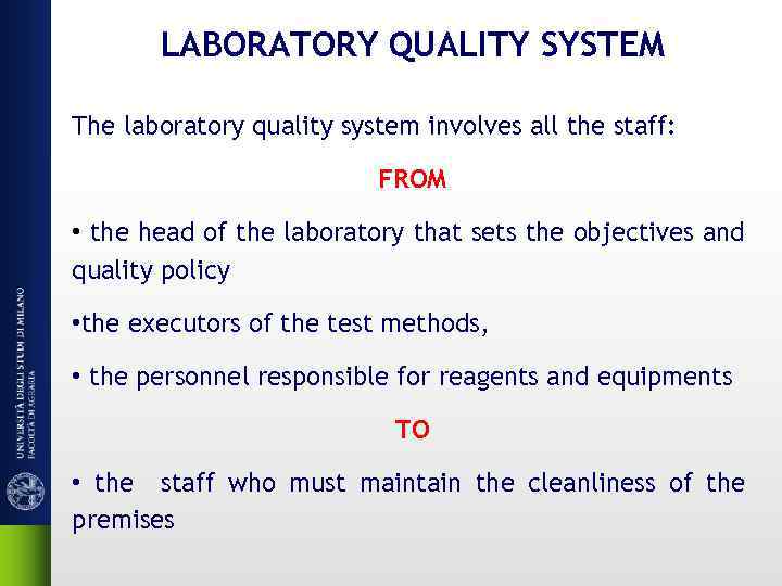 Ensuring effective laboratory control Saverio Mannino University