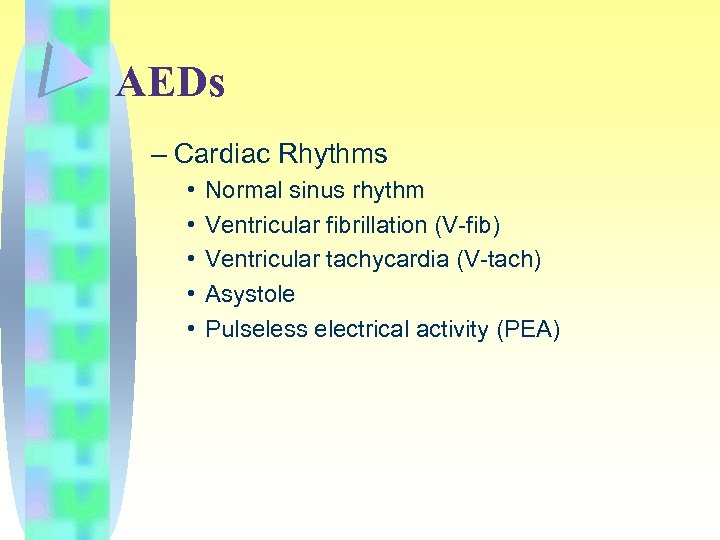 Automated External Defibrillators AEDs Appendix A Topic