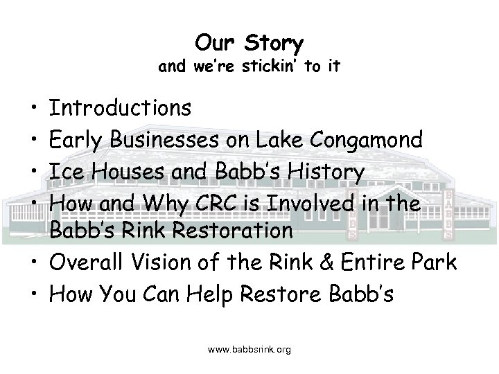 The Babb s Project on Historical Lake Congamond History