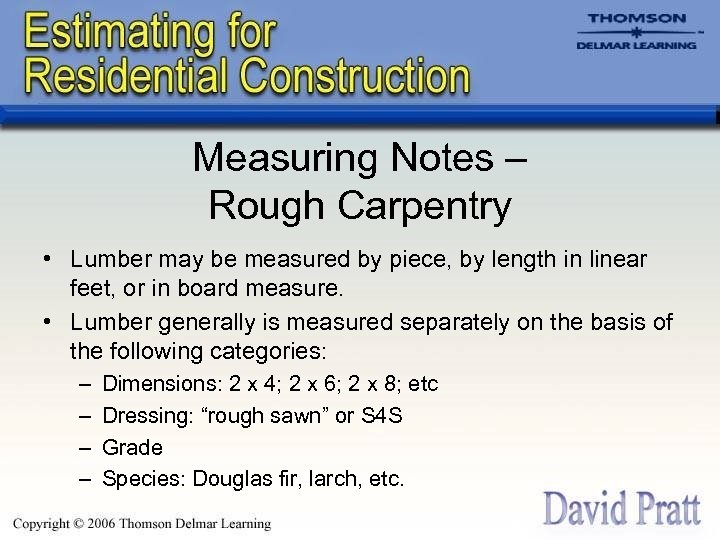 Chapter 5 Measuring Carpentry Work Board Measure