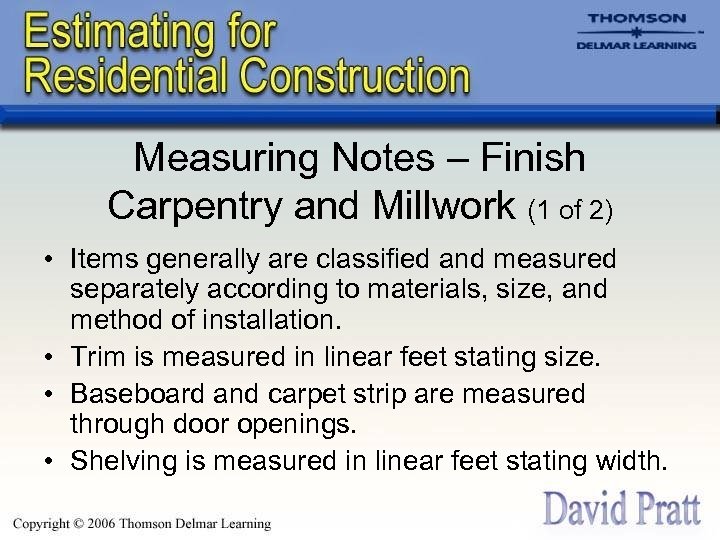 Chapter 5 Measuring Carpentry Work Board Measure