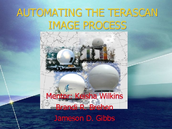 AUTOMATING THE TERASCAN IMAGE PROCESS Mentor Keisha Wilkins