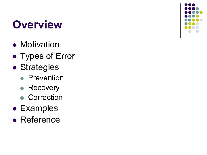 Errors the Art of Error Assistance CSE