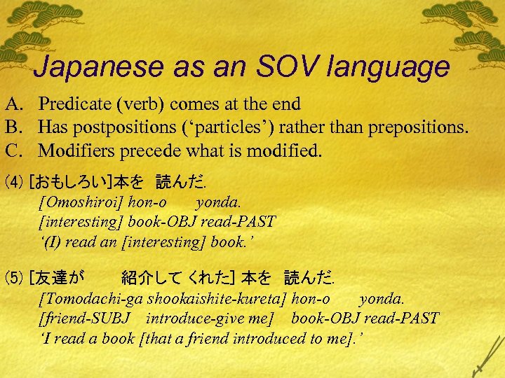 L 2 Acquisition of Grammar Japanese as an