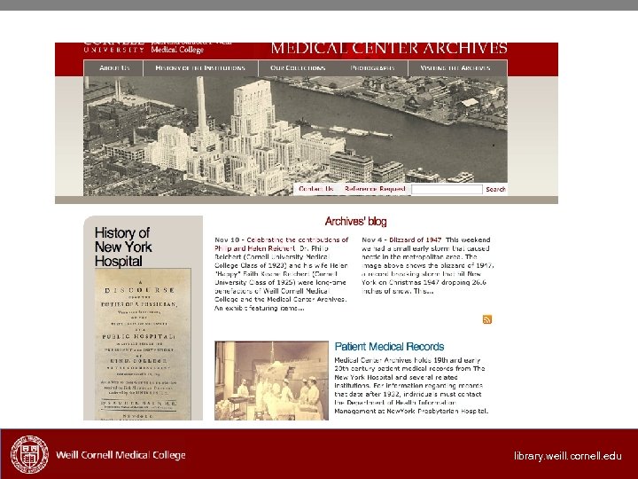 WCMC Library and LITA Priorities for Medical Librarianship