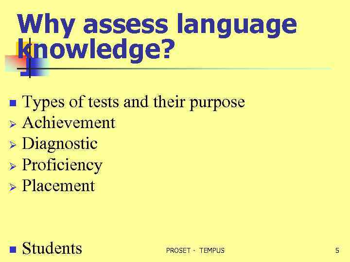 Assesssing Language Knowledge Grammar Vocabulary MODULE 1