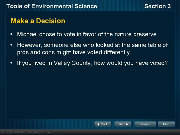Tools of Environmental Science Section 3 Objectives