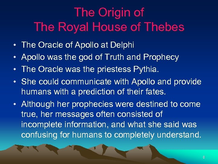 The Tragedy of the Royal House of Thebes