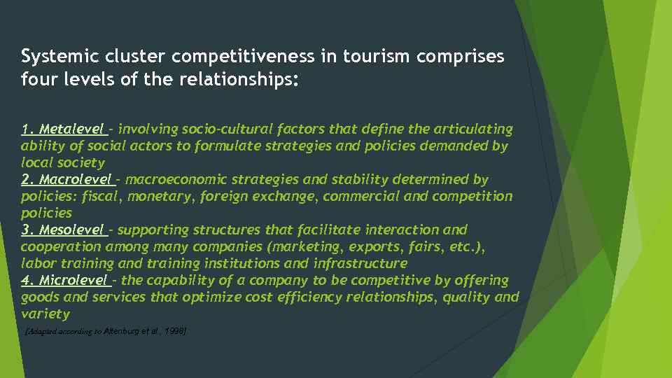 FOREIGN TOURISM CLUSTERS AN OVERVIEW AND THE EXAMPLES
