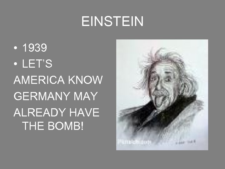 Atomic Bomb EINSTEIN 1939 LET S