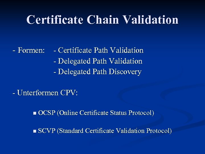 Verteidigung von Michael Brinke Zum Thema Certificate Chain