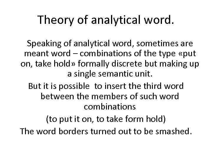 Morphology and morphemes Morphology is a branch