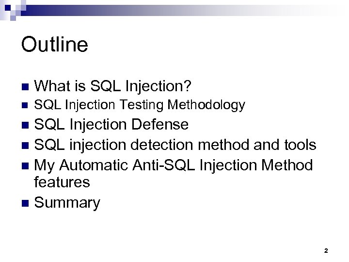 Web site security Part 2 Defending Against
