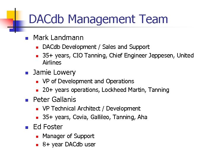 District And Club database DACdb User Group Meeting
