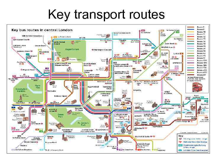 Welcome to London Key transport routes