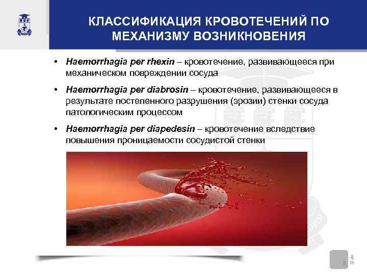 Кафедра Общей Хирургии и Семиологии КРОВОТЕЧЕНИЕ 1