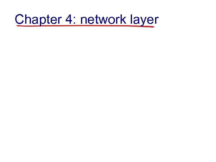 Chapter 4 Network Layer Chapter 4 network