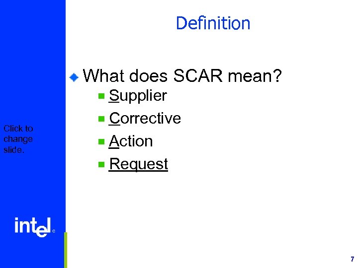 e-Business SCAR Training Materials Engineering SPEED SCAR