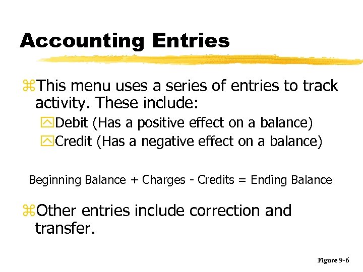 Summary Slide z Guest Accounting z Guest Ledger