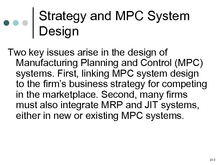 Manufacturing Planning and Control MPC 6 th Edition