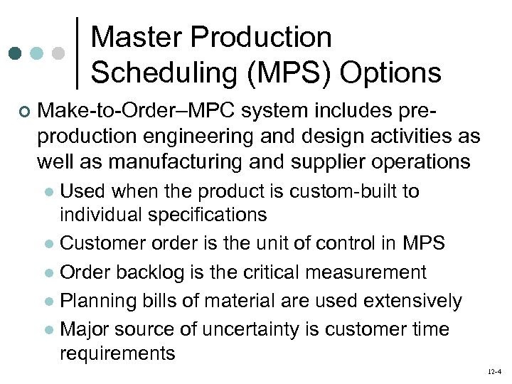 Manufacturing Planning and Control MPC 6 th Edition