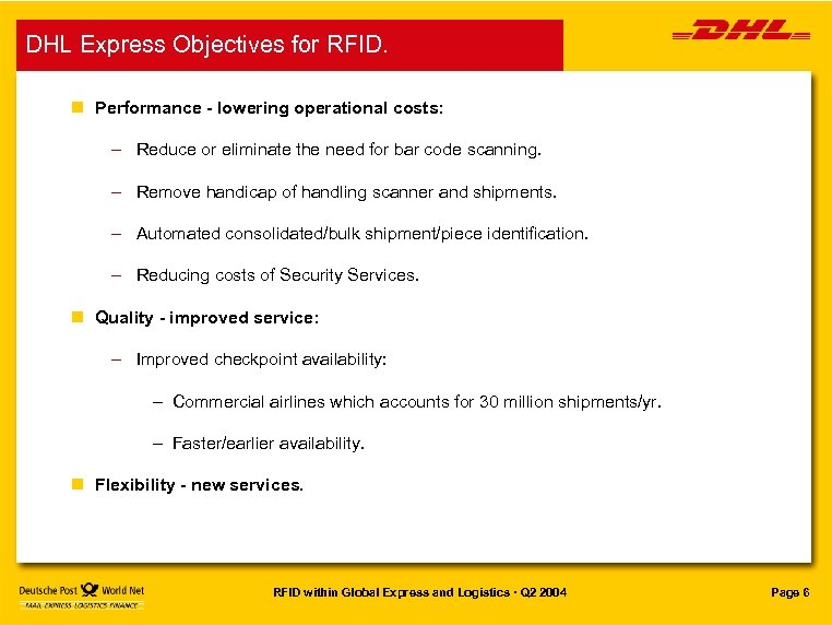 RFID within Global Express Logistics ETSI RFID