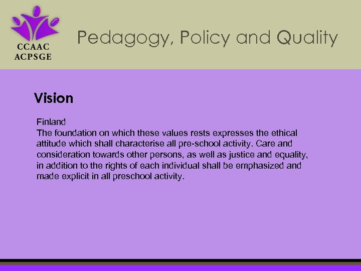 Pedagogy Policy and Quality Pedagogy Policy and