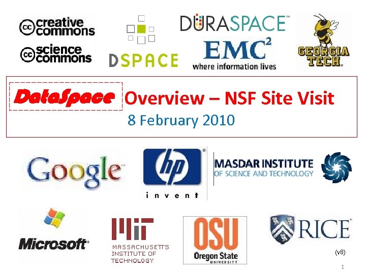 Data Space Overview NSF Site Visit 8