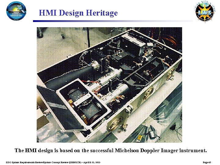 Solar Dynamics Observatory System Concept Review Helioseismic and