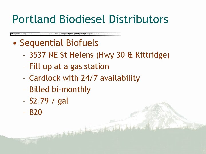 Purchasing Using Biodiesel Brian D Bontempo Ph